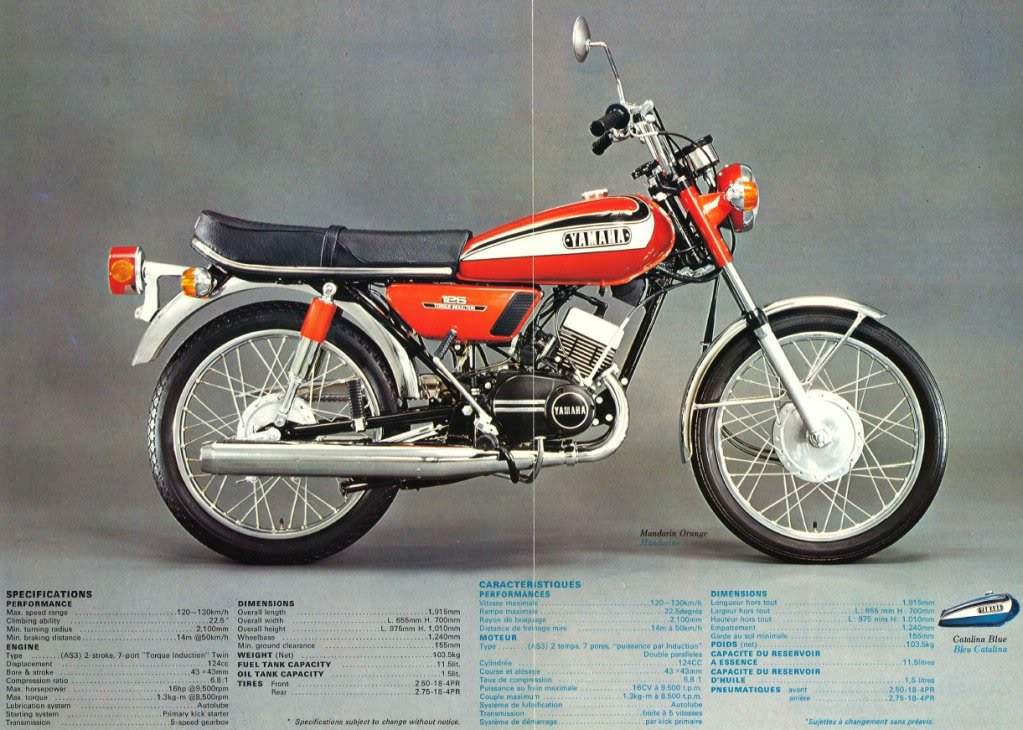 Yamaha RD 125 1973 Technical Specifications